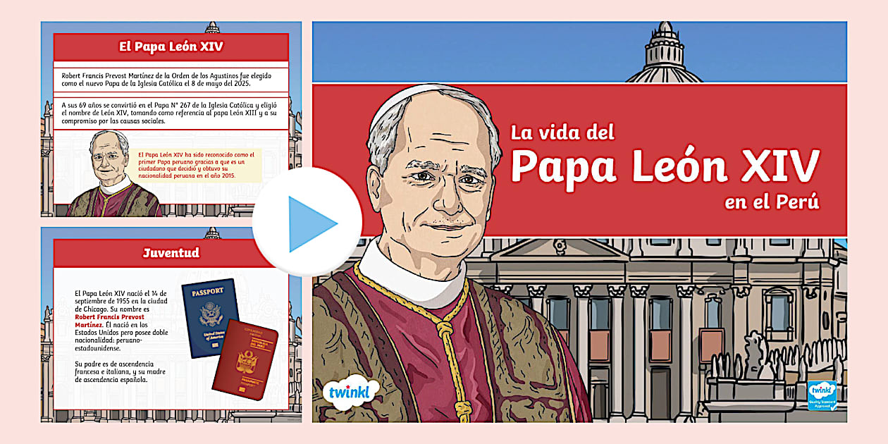 Power Point: La vida del Papa León XIV en el Perú - Twinkl