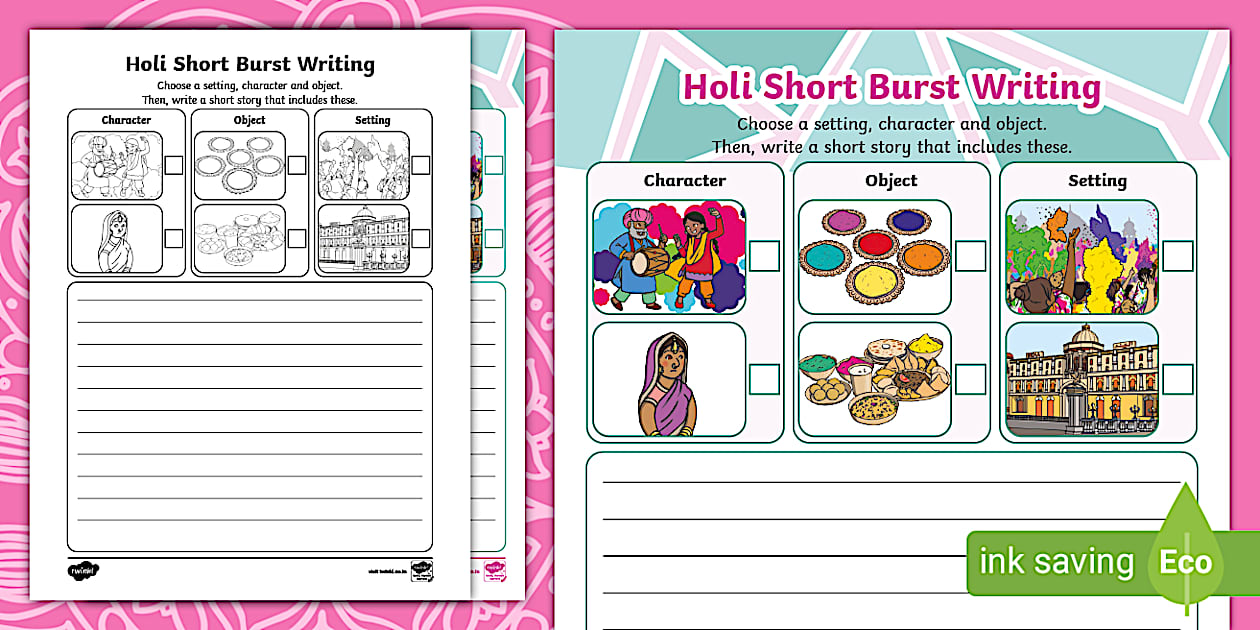 Holi Short Burst Writing (teacher made) - Twinkl