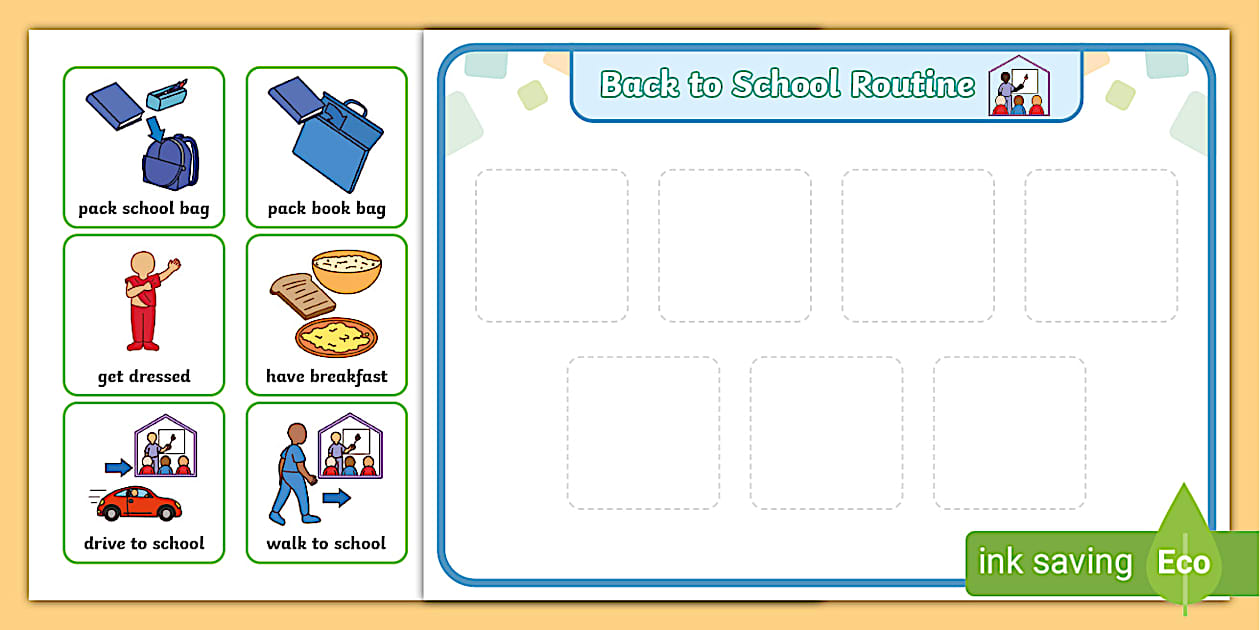 Brilliant Back to School Routine Visuals | Twinkl Symbols