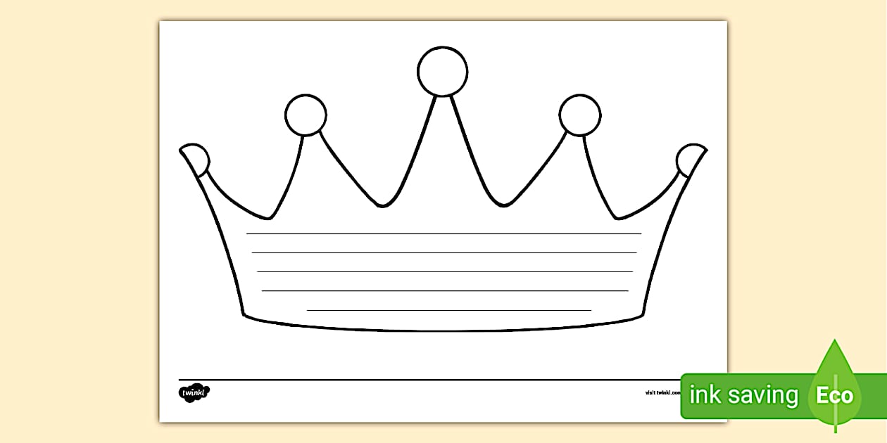 Crown Writing Template, Crown Shape Poetry, Crown Writing