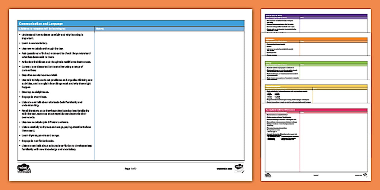 Development Matters Reception Baseline Observations - Twinkl
