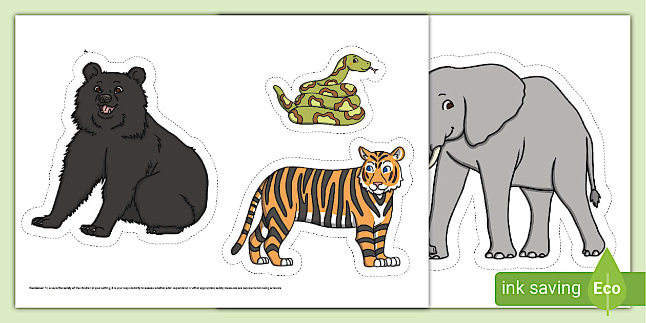 Jungle Story Stick Puppets, Jungle Characters (teacher made)