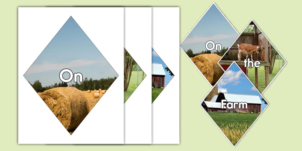 * NEW * On the Farm Rhombus Display Shapes (teacher made)