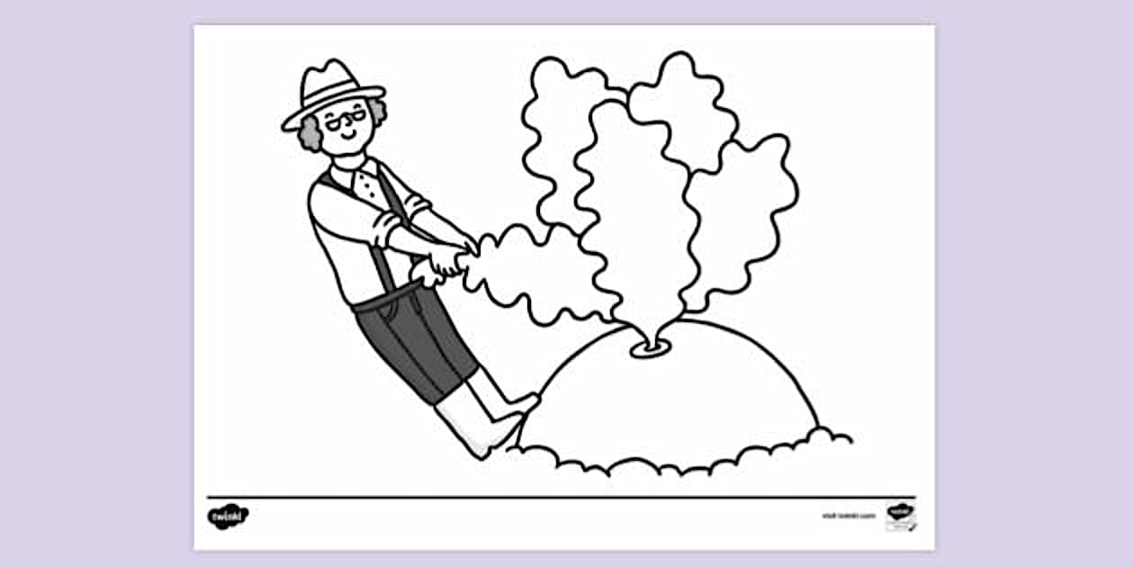 Old Man Pulling Turnip Colouring Sheet Colouring | Colouring Sheets