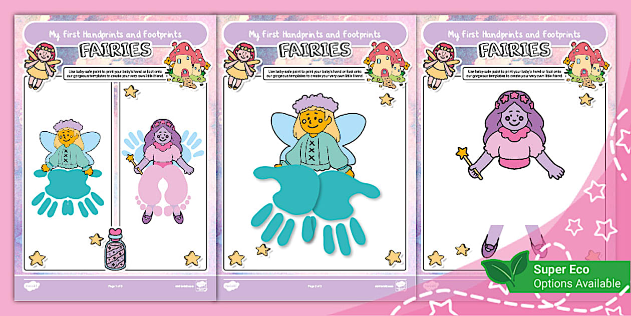 My First Handprints and Footprints – Fairies - Twinkl