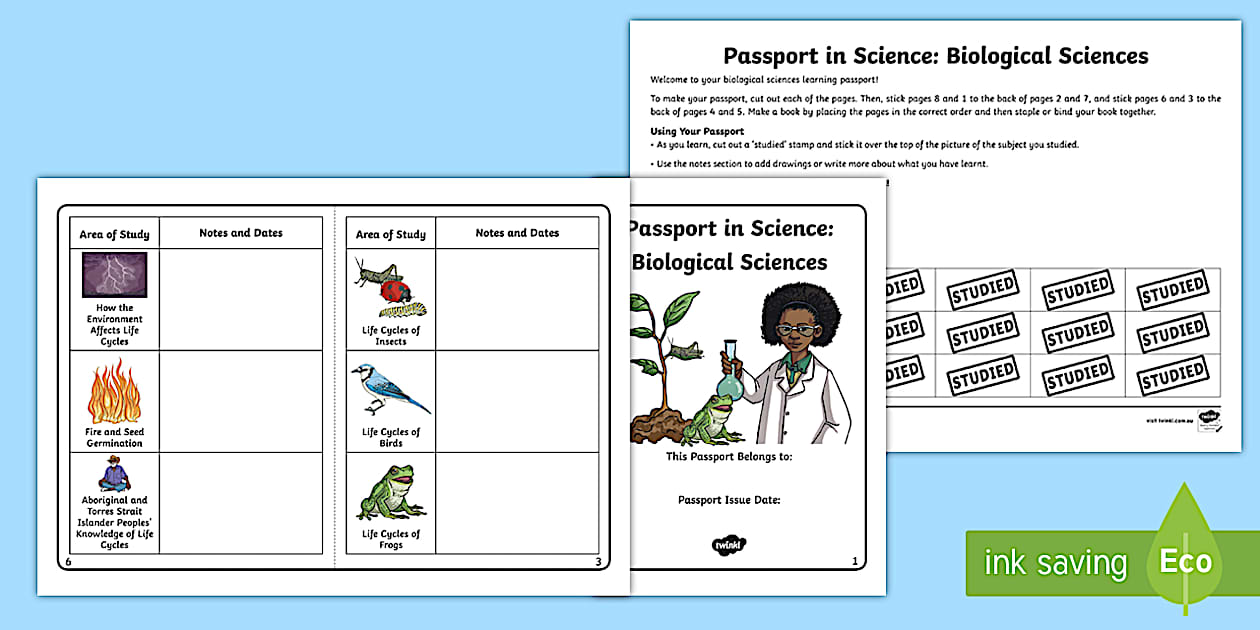 Year 4 Life Cycles Science Passport Booklet - AC9S4U01