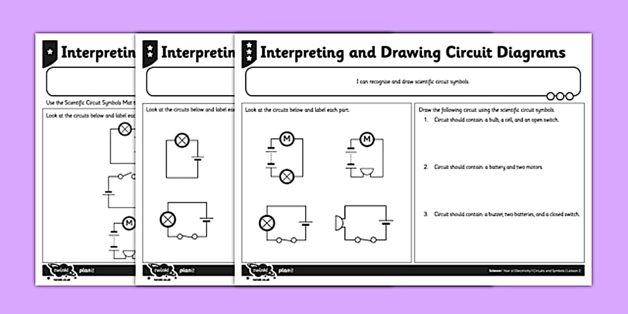 Drawing Circuit Symbols Worksheet - Secondary Science KS3