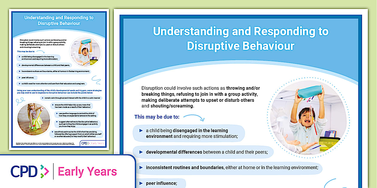 Understanding and Responding to Disruptive Behaviour Poster