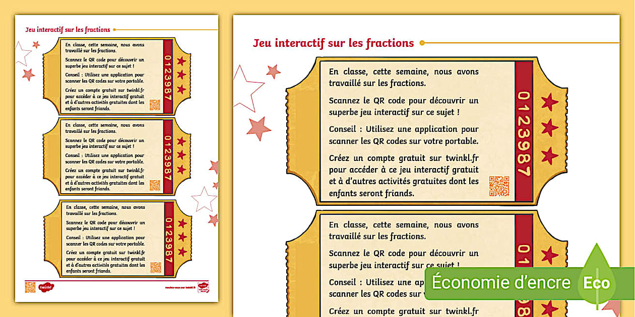 Jeu interactif sur les fractions (teacher made) - Twinkl