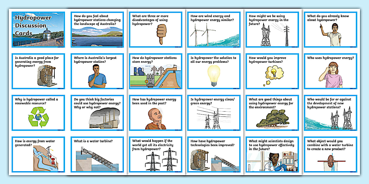 Hydropower Discussion Cards (teacher made) - Twinkl