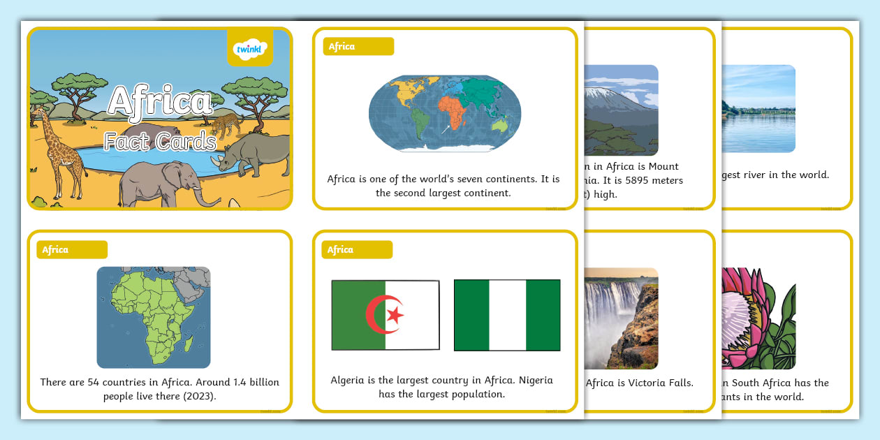 Africa Fact Cards - Twinkl - Geography (teacher made)