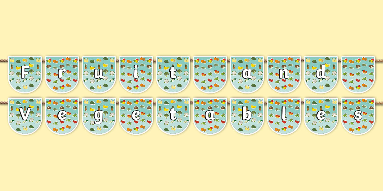 Fruit and Vegetables Display Bunting (teacher made) - Twinkl