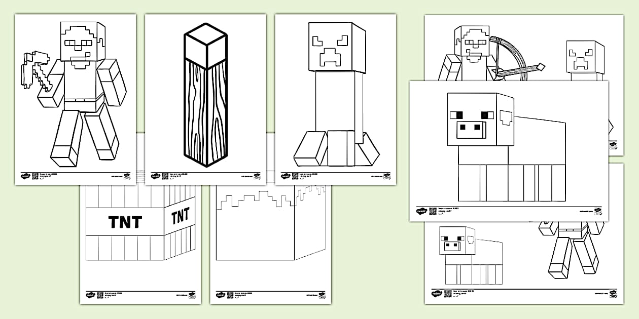 Block Adventurer Colouring Pages (teacher made) - Twinkl
