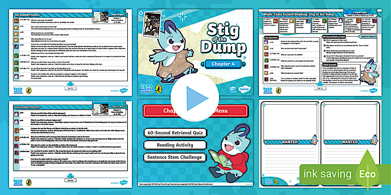 FREE! - Stig of the Dump Whole-Class Guided Reading Pack: Chapter 4 [LKS2]