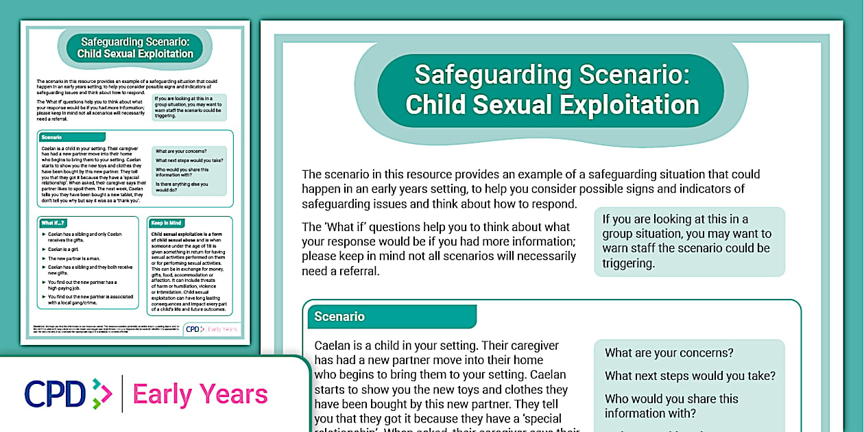 Safeguarding Scenario: Child Sexual Exploitation (Poster)