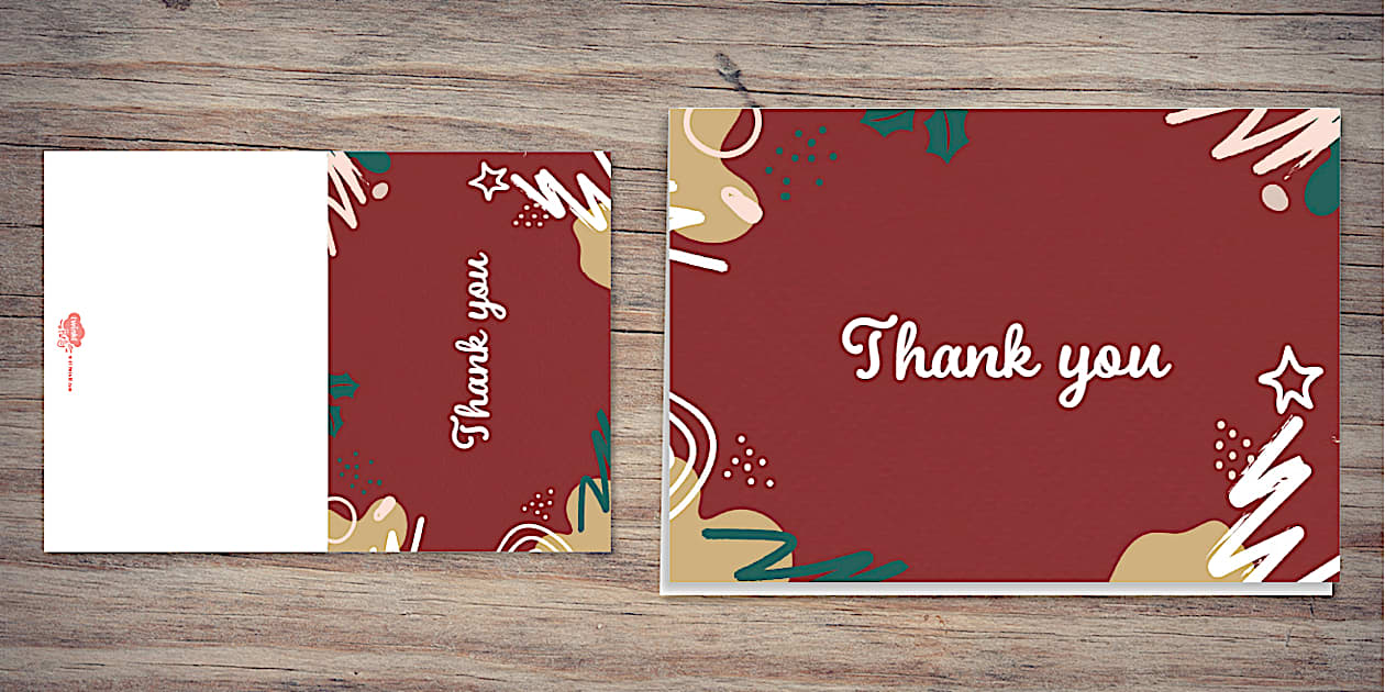 Modern Christmas Thank You Card | Twinkl Party - Twinkl