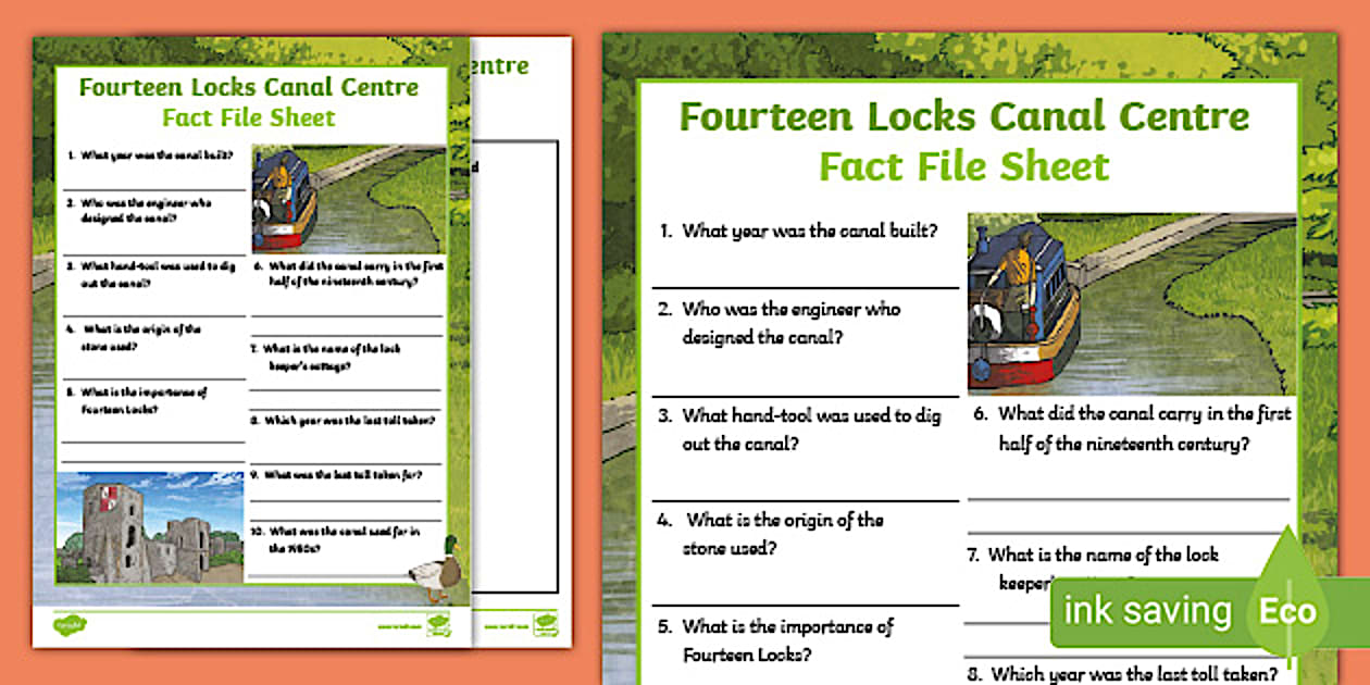 14 Locks Canal Centre Fact Activity Sheets | Twinkl