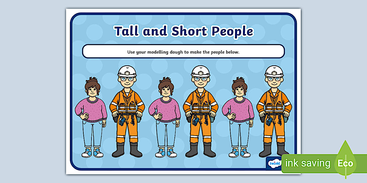 Tall and Short People Modelling Dough Mat - Twinkl