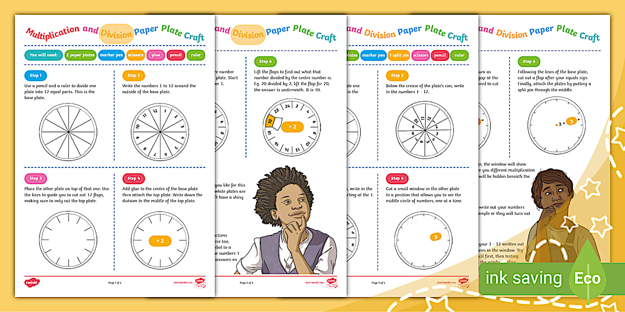 Multiplication and Division Paper Plate Craft (teacher made)