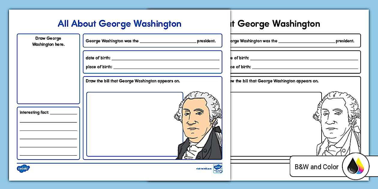 George Washington Printable Fact Sheet | Twinkl USA - Twinkl