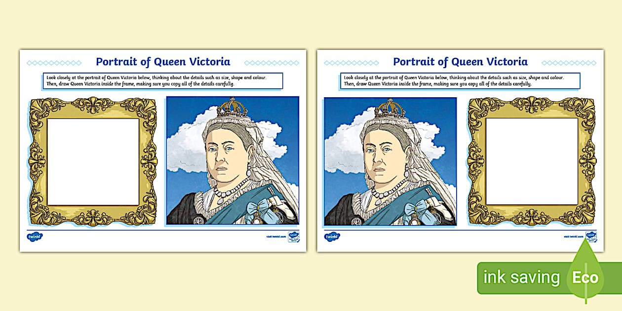 Portrait of Queen Victoria Art Activity - Twinkl
