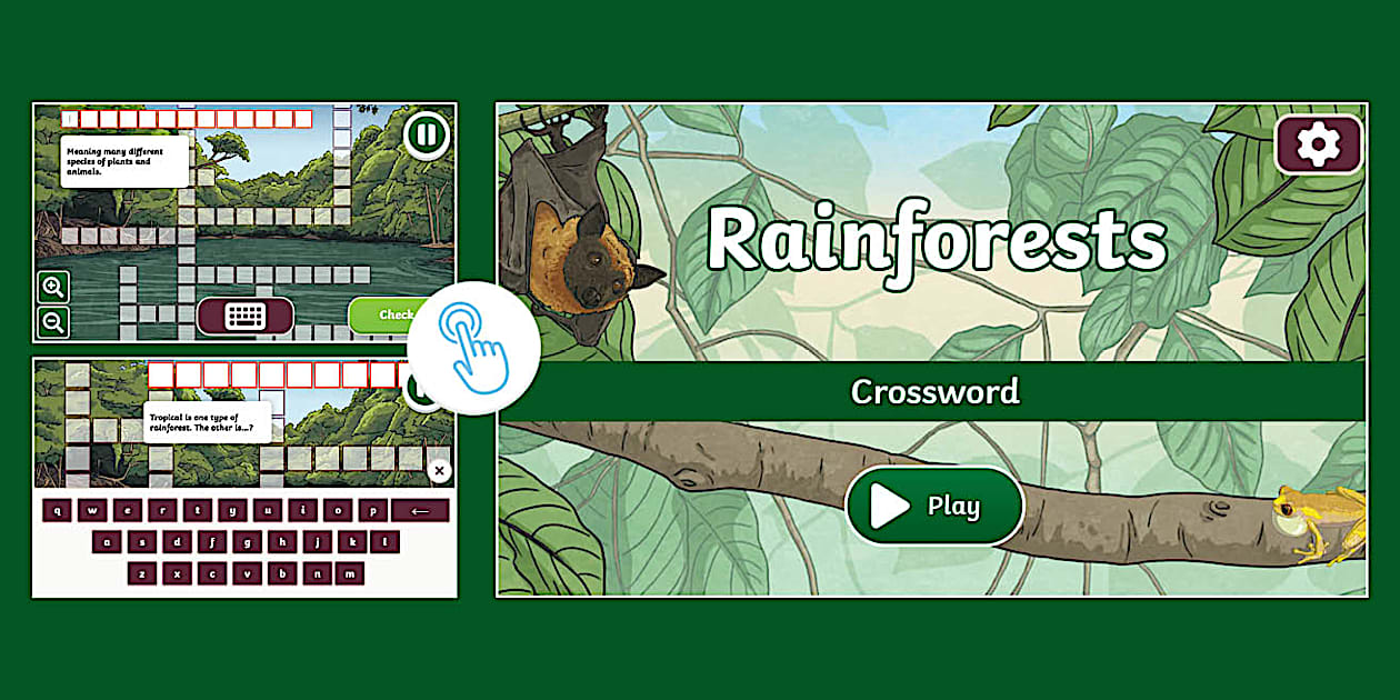 Interactive Rainforest Crossword - Twinkl - KS2 - Twinkl