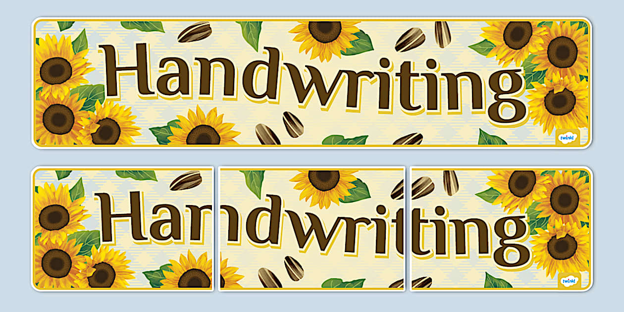 Sunflower-Themed Handwriting Display Banner (teacher made)
