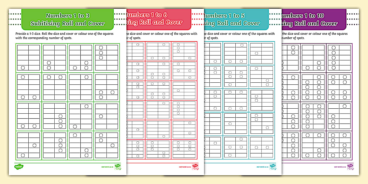 Tens Frames Subitising Roll and Cover Activity - Twinkl