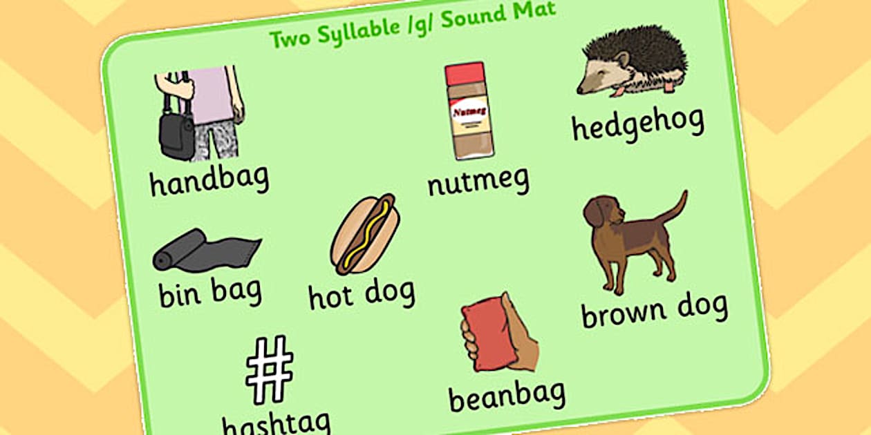 Two Syllable Final G Sound Word Mat (teacher made) - Twinkl