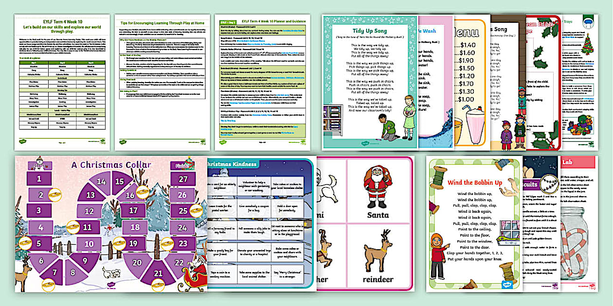 EYLF Term 4 Week 10 Remote Home Learning Pack Christmas Edition