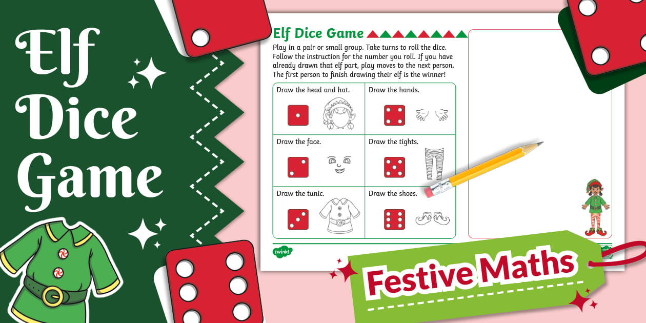 Elf Dice Game - KS1 - Twinkl