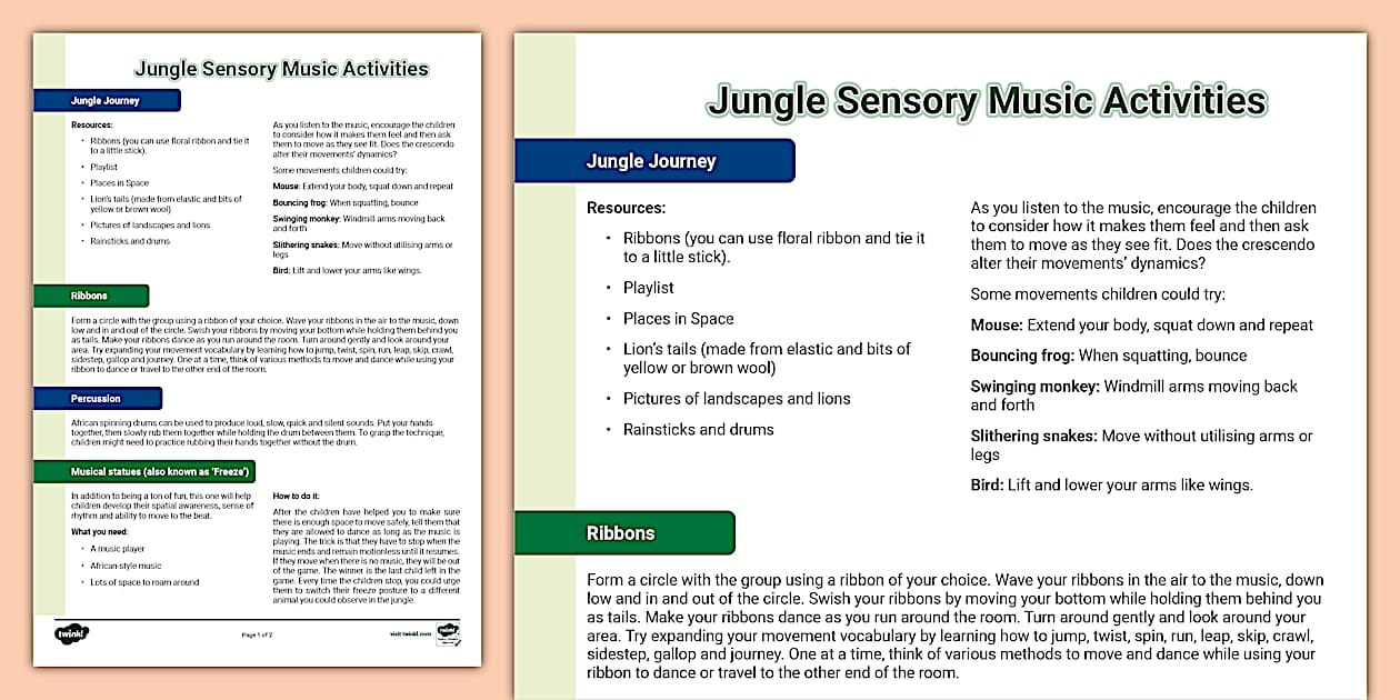 Jungle Sensory Activities | SEND | Inclusion | Twinkl | EYFS