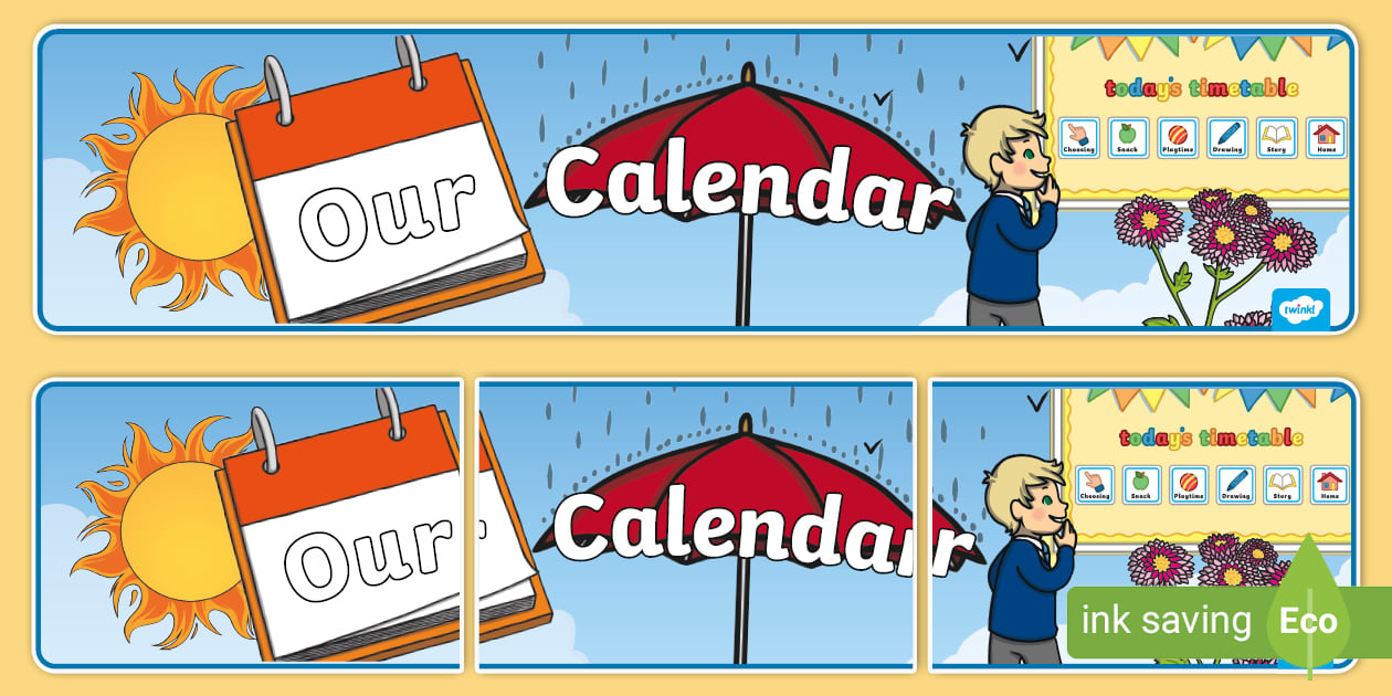 👉 Classroom Calendar | Calendar Banner | Display Resource