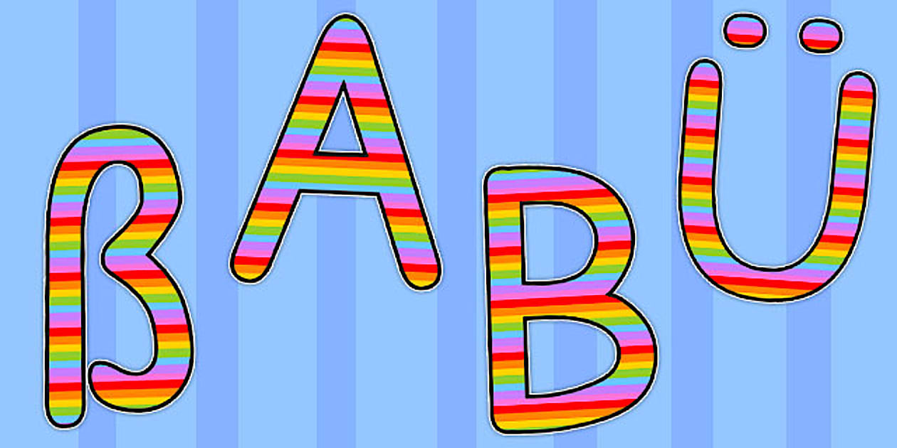 German Display Lettering Multicoloured