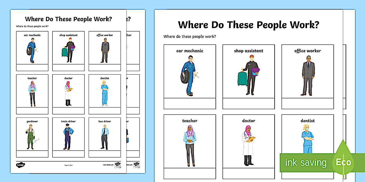 Where Do These People Work? Worksheet / Worksheet - Requests SEN