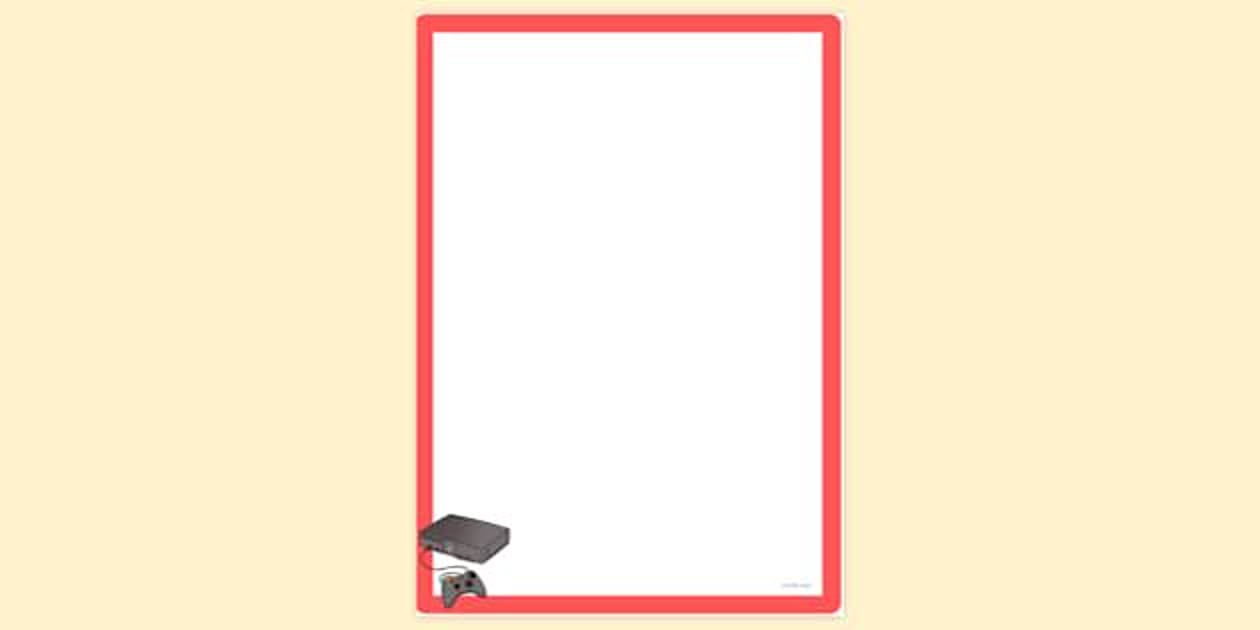 Simple Blank Game Console Page Border | Page Borders