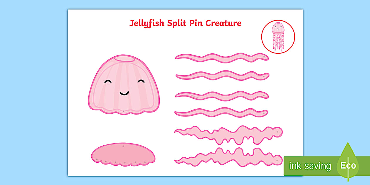 Jellyfish Split Pin Creature (teacher made) - Twinkl