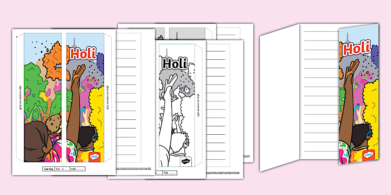 Holi Folding Writing Template (professor feito) - Twinkl