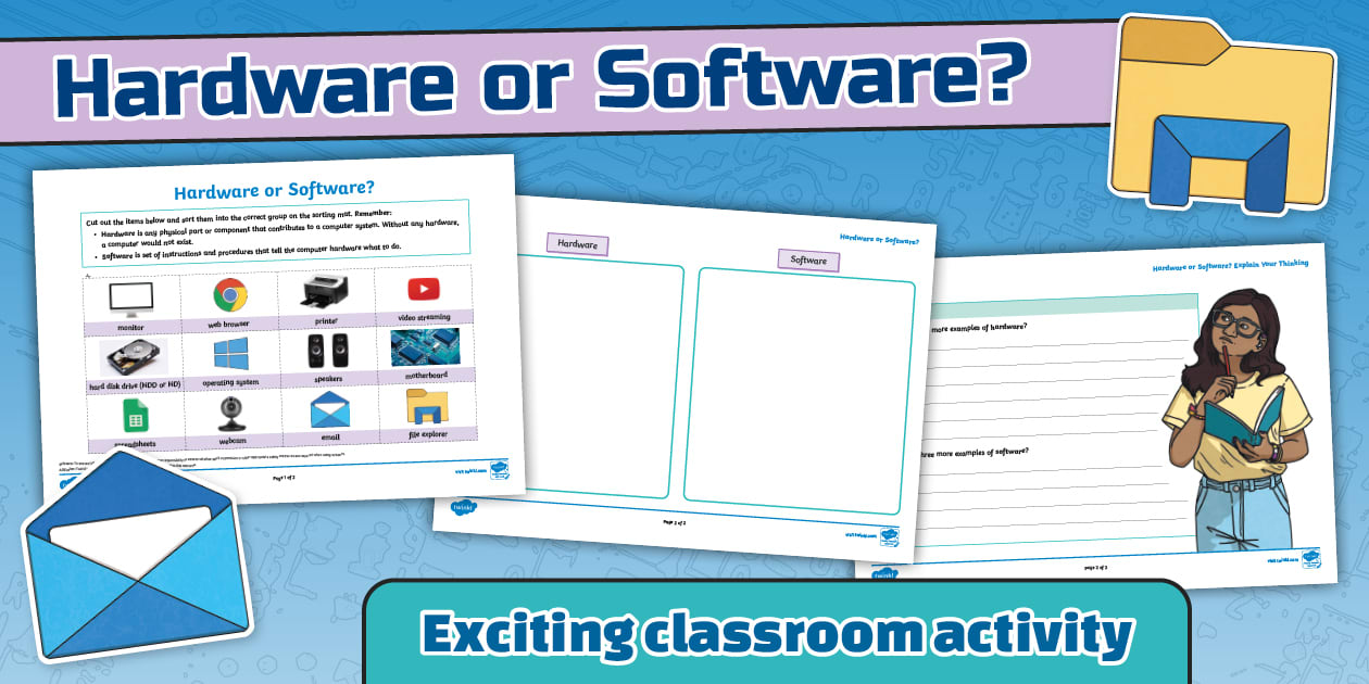 KS2 Hardware and Software Sorting Activity Sheet