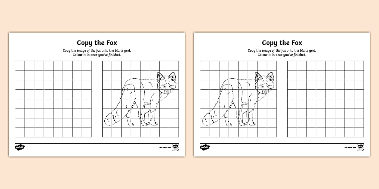 Copy the Fox Worksheet (Teacher-Made) - Twinkl
