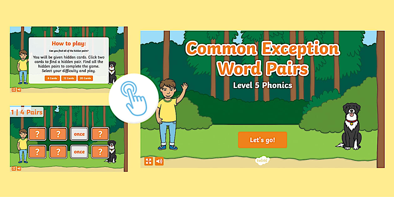 Level 5 Phonics Common Exception Word Pairs Game - Twinkl