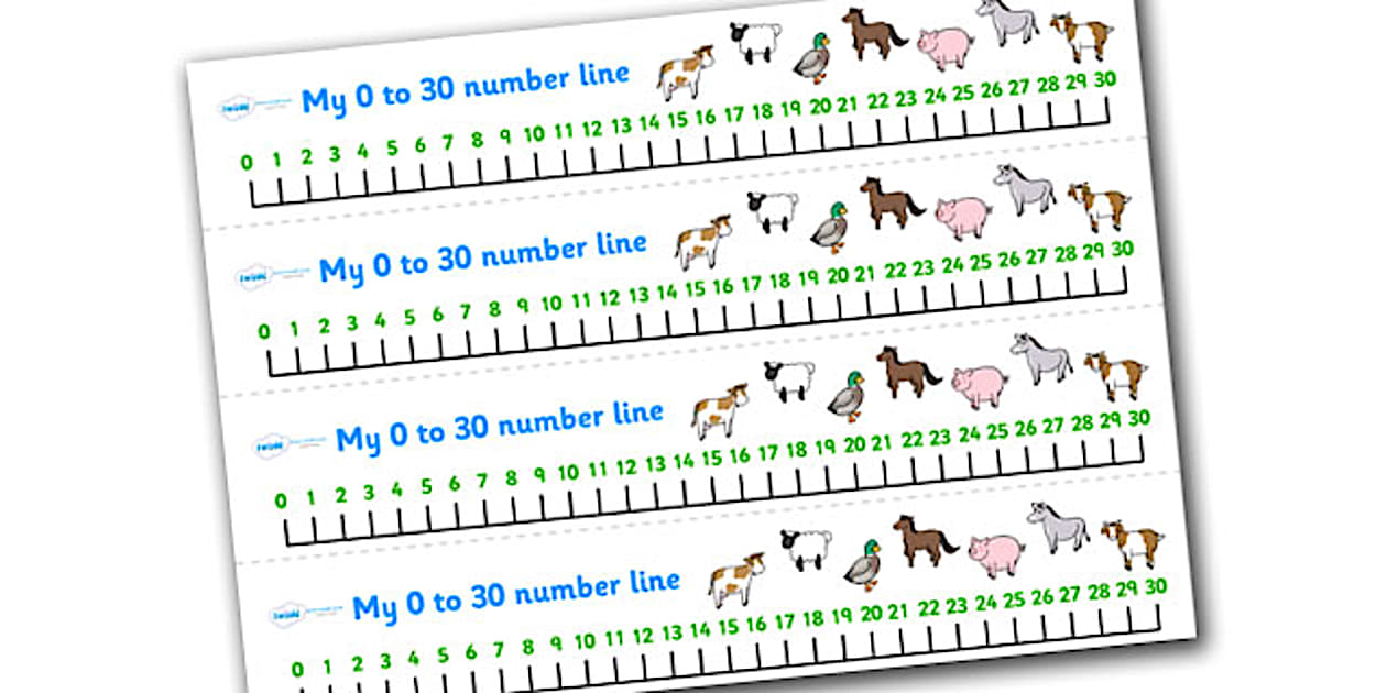 0-30 Number Line (Farm) (teacher made) - Twinkl