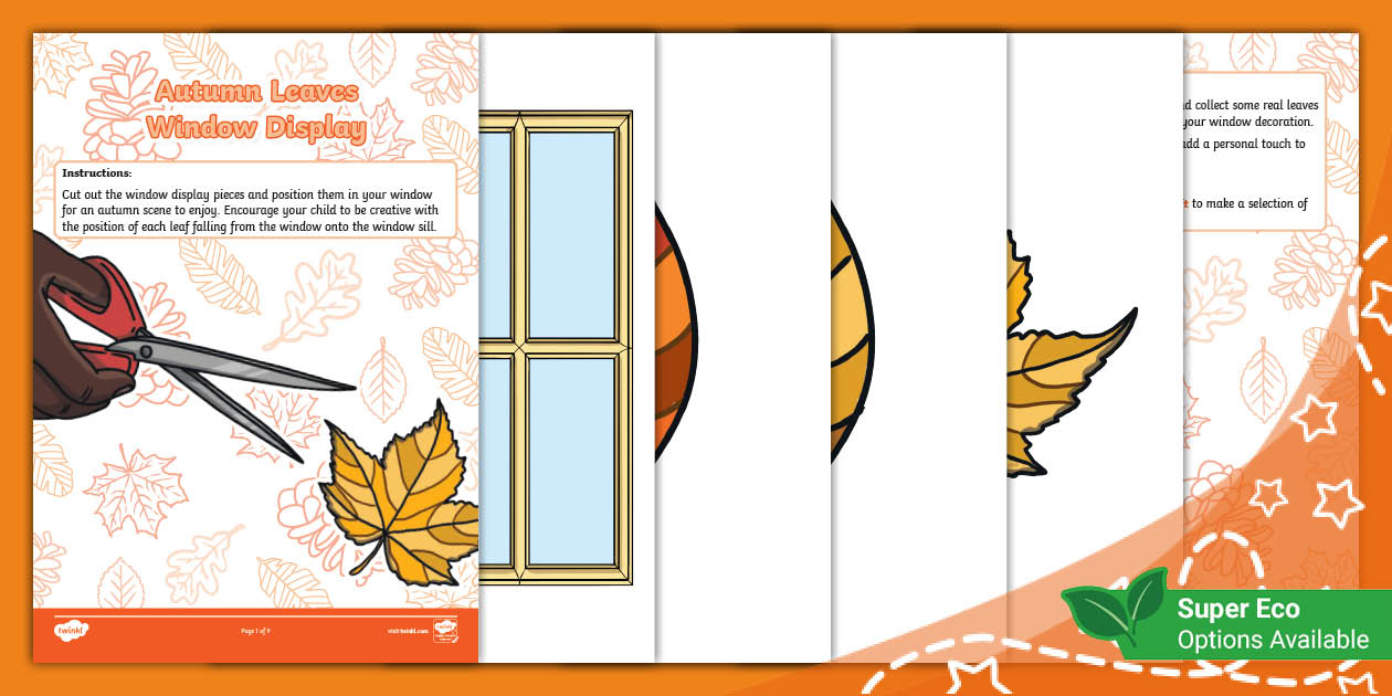 Autumn Leaves Window Display (teacher made) - Twinkl