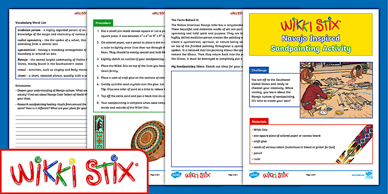 FREE! - Wikki Stix Navajo Inspired Sandpainting Worksheet