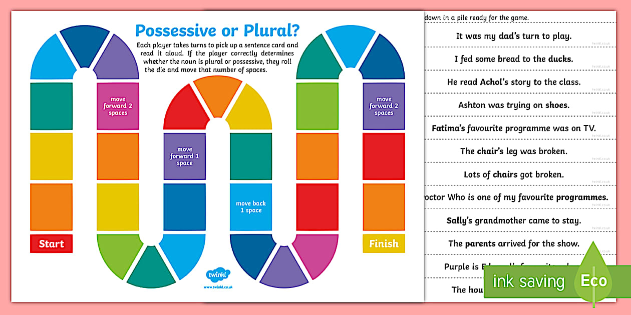 Possessive and Plural Noun Game (teacher made) - Twinkl