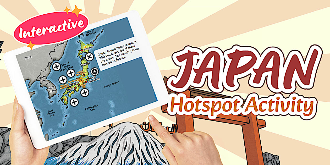 Japan Map Hotspot Activity - Year 6 Geography