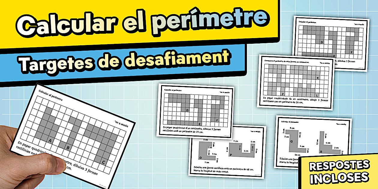 Targetes de desafiament: Calcular el perímetre - Català