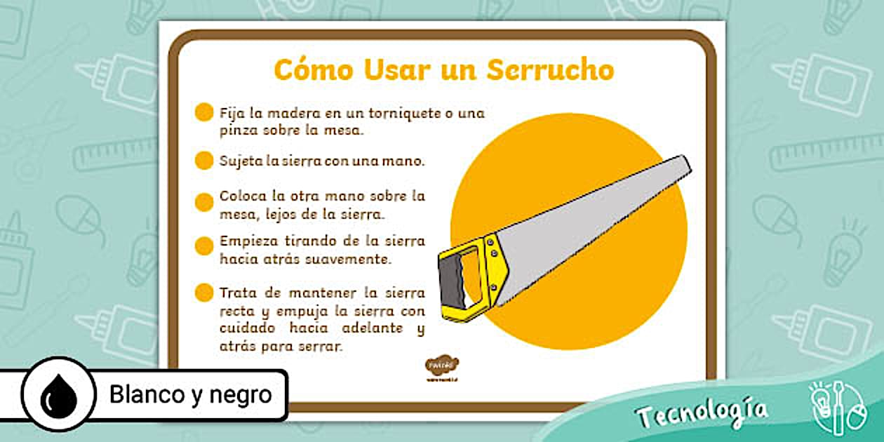 Póster | Cómo Usar | Serrucho | (Teacher-Made) - Twinkl