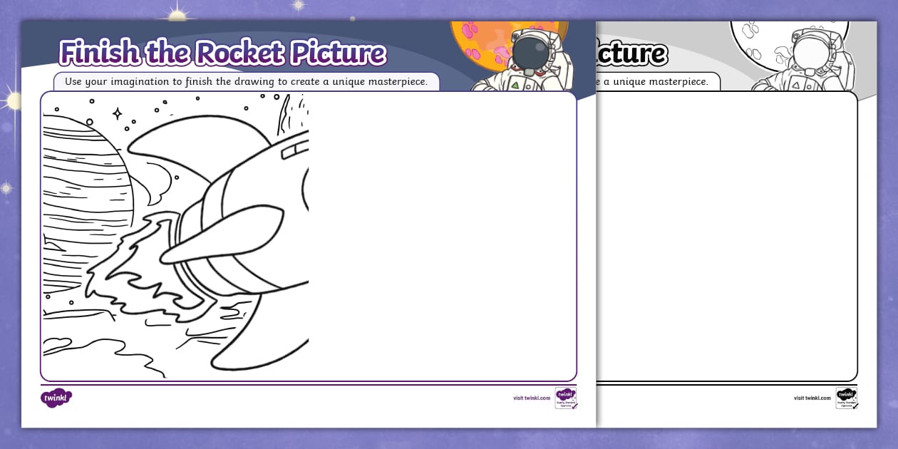 Finish the Rocket Picture Worksheet (teacher made) - Twinkl