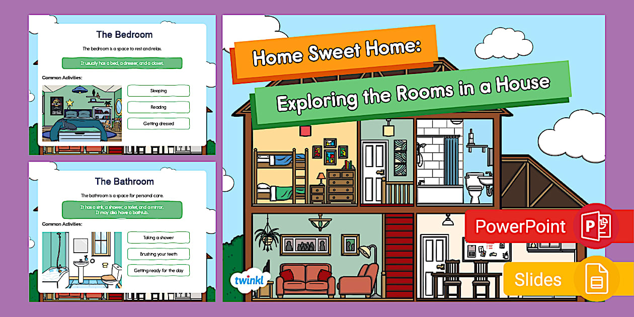 Exploring Rooms in a House PowerPoint & Google Slides ELL